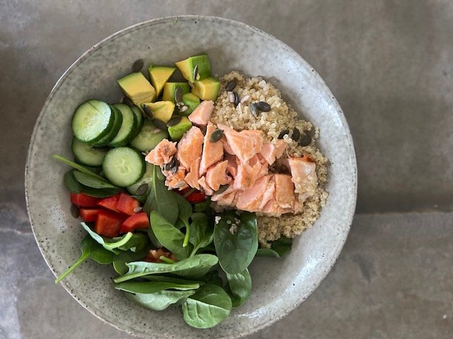 Grilled salmon + Avocado Bowl - Soul Sister Health